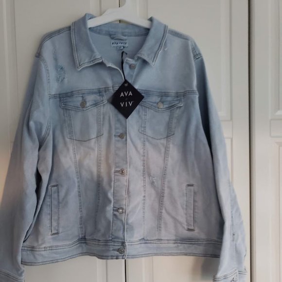 Ava & Viv | Jackets & Coats | Womens 3x Ava Viv Denim Jean Jacket New ...